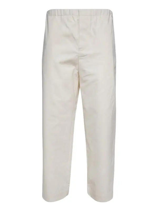 META CAMPANIA COLLECTIVE Unlined Cotton Drawstring Trousers - Natural White
