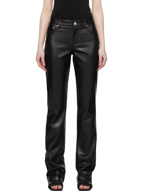 MISBHV Straight-leg Faux-leather Trousers - Black