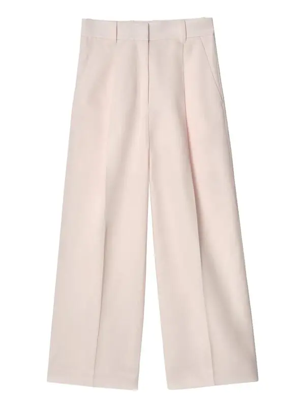 Cos Relaxed Wide-leg Linen-blend Trousers - Pink