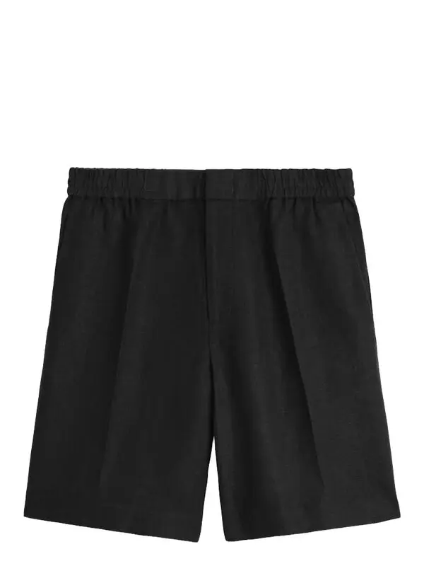 Cos Elasticated Linen Shorts - Black
