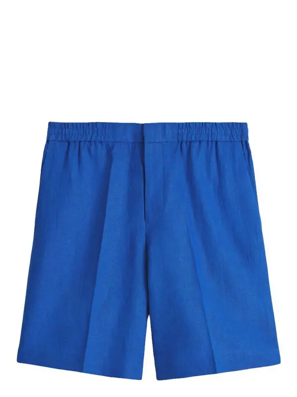 Cos Elasticated Linen Shorts - Blue