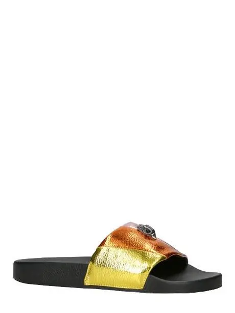 Kurt Geiger Meena Eagle Slide Sandal - Gold Multi