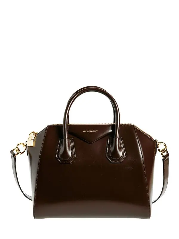 Givenchy Small Antigona Leather Satchel - Ebony Brown