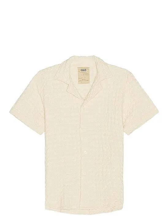Oas Ecru Cuba Waffle Shirt In Cream - Off White