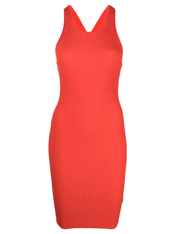 Iceberg Cut-out Ribbed-knit Dress - Red