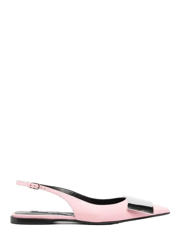 SERGIO ROSSI Miroir Leather Slingback Pumps - Pink