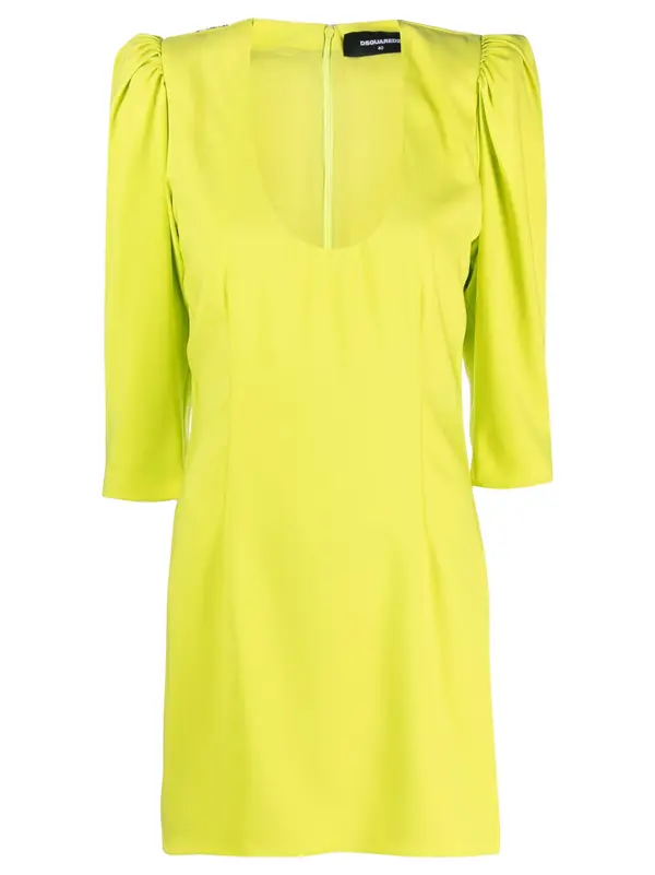Dsquared2 Puff-sleeve Mini Dress - Green