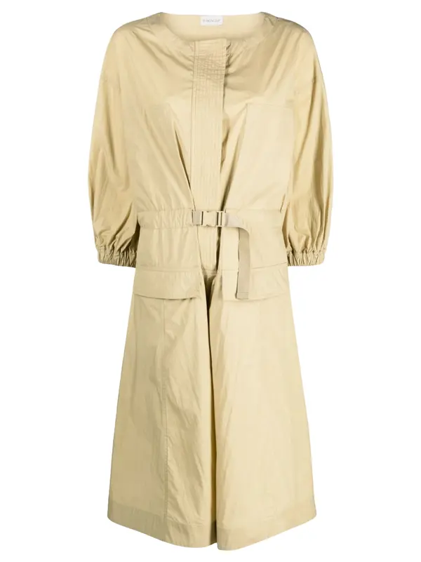 Moncler Belted Waist Midi Dress - Neutrals
