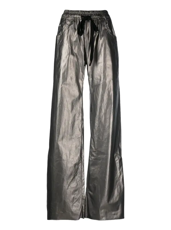 ISAAC SELLAM EXPERIENCE Leather Trousers - Silver