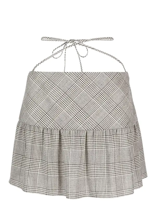 Alessandra Rich Check-pattern Mini Skirt - Black