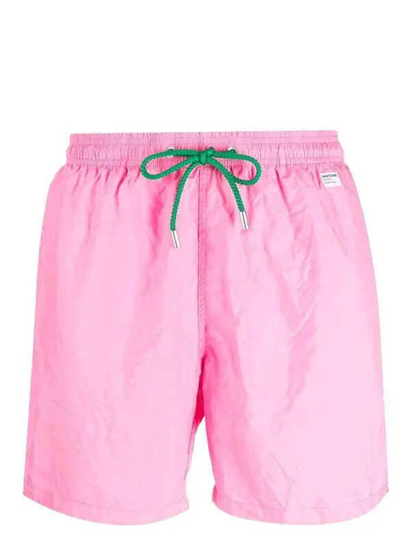 MC2 SAINT BARTH Logo-patch Drawstring Swim Shorts - Pink