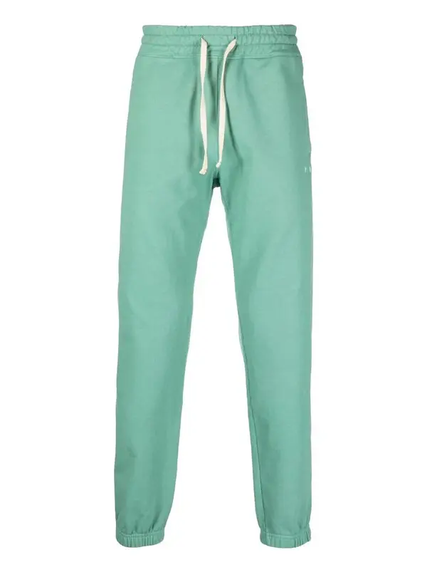 PAURA Drawstring Cotton Track Pants - Green