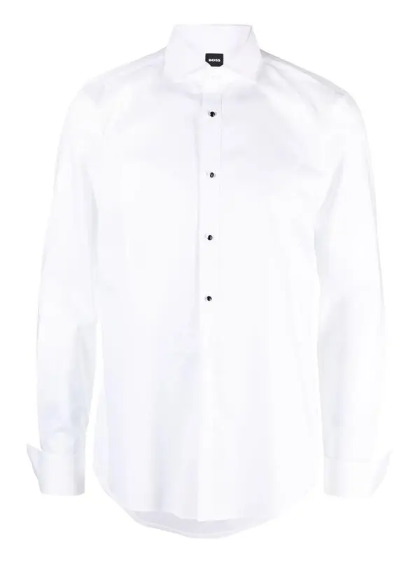 BOSS Cotton Tuxedo Shirt - White