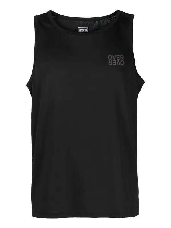 OVER OVER Logo-print Sports Vest Top - Black