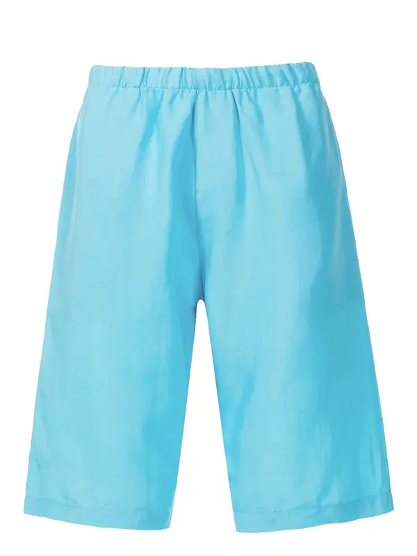 AMIR SLAMA Elasticated-waistband Linen Shorts - Blue