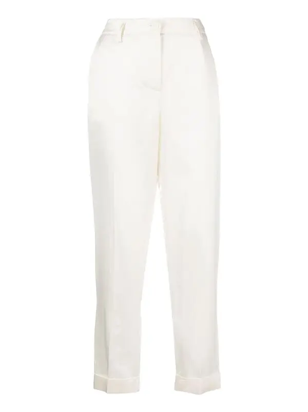 P.a.r.o.s.h Satin Finish Mid-rise Trousers - White