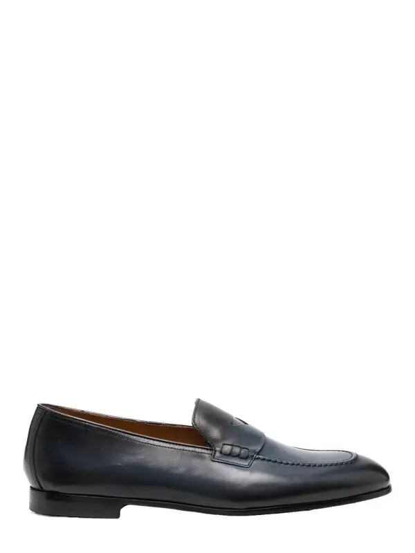 DOUCAL'S Flat Leather Loafers - Blue