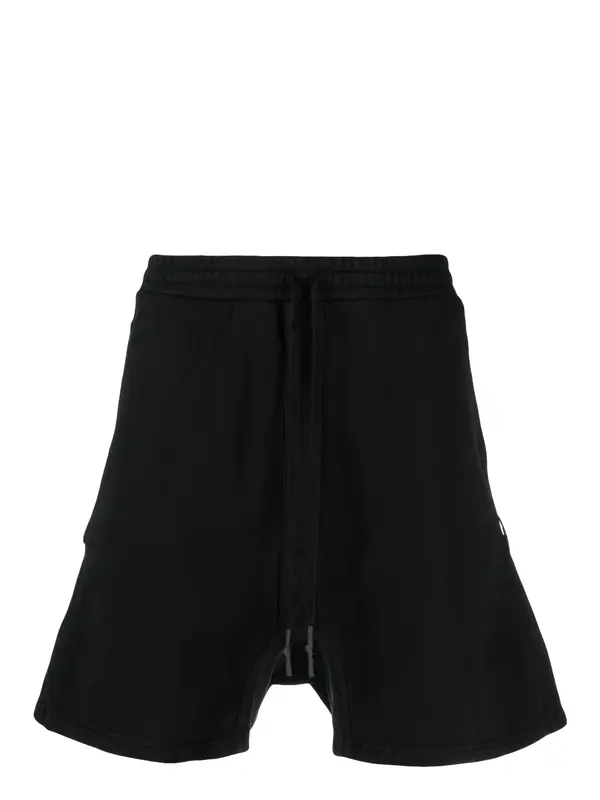 11 BY BORIS BIDJAN SABERI Drawstring-waist Cotton Shorts - Black