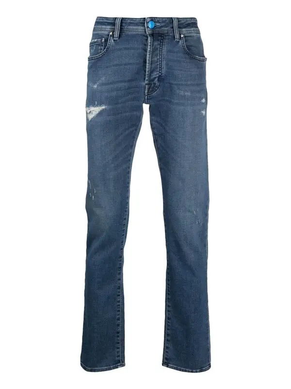 Jacob Cohen Ripped Straight-leg Jeans - Blue