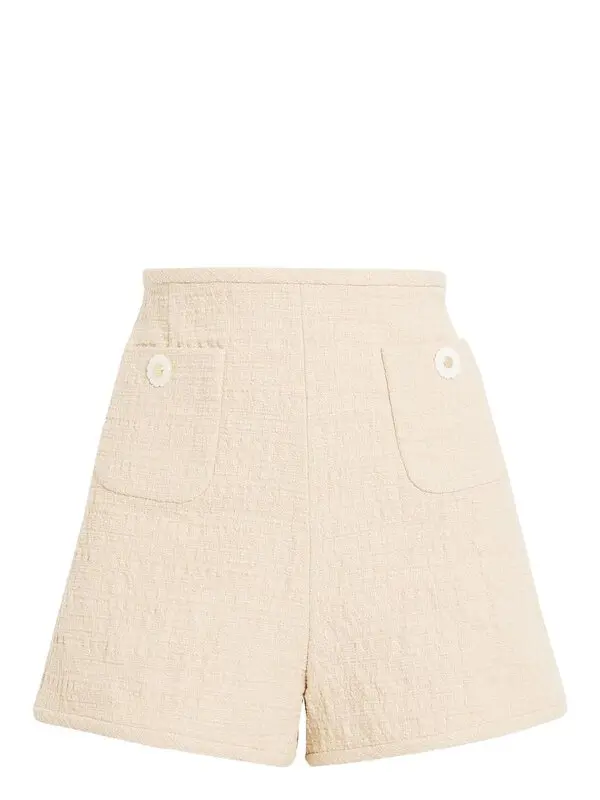 Sandro Embellished Cotton-blend Tweed Shorts - Beige