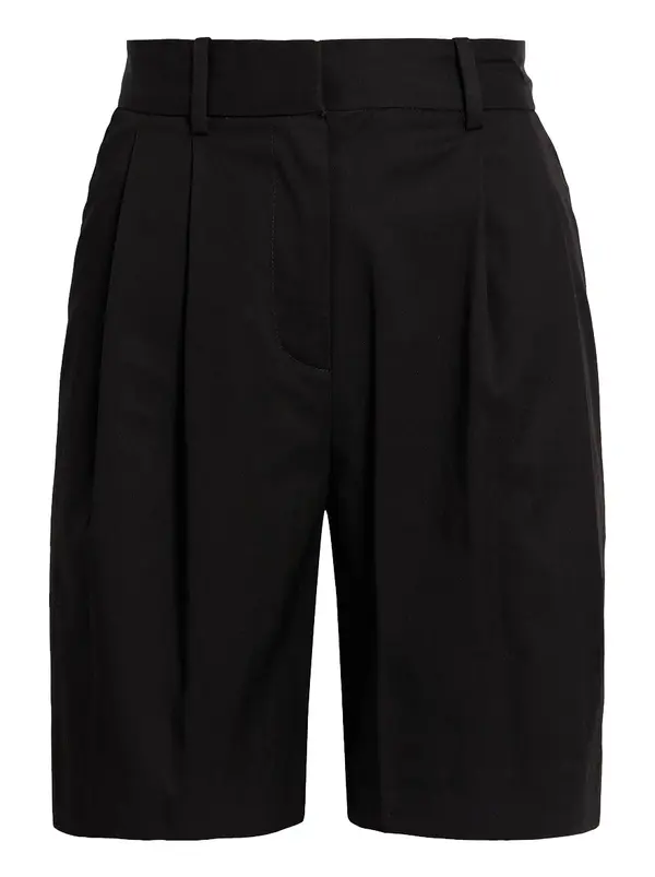 Derek Lam 10 Crosby Pleated Twill Shorts - Black