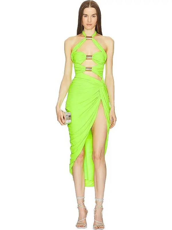 MICHAEL COSTELLO X Chelsie Midi Dress - Bright Green
