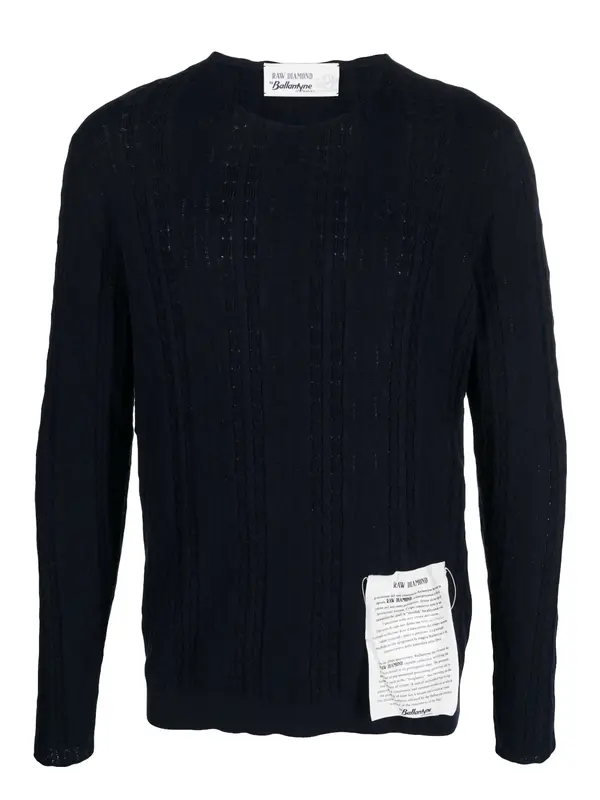 BALLANTYNE Pointelle-knit Jumper - Blue