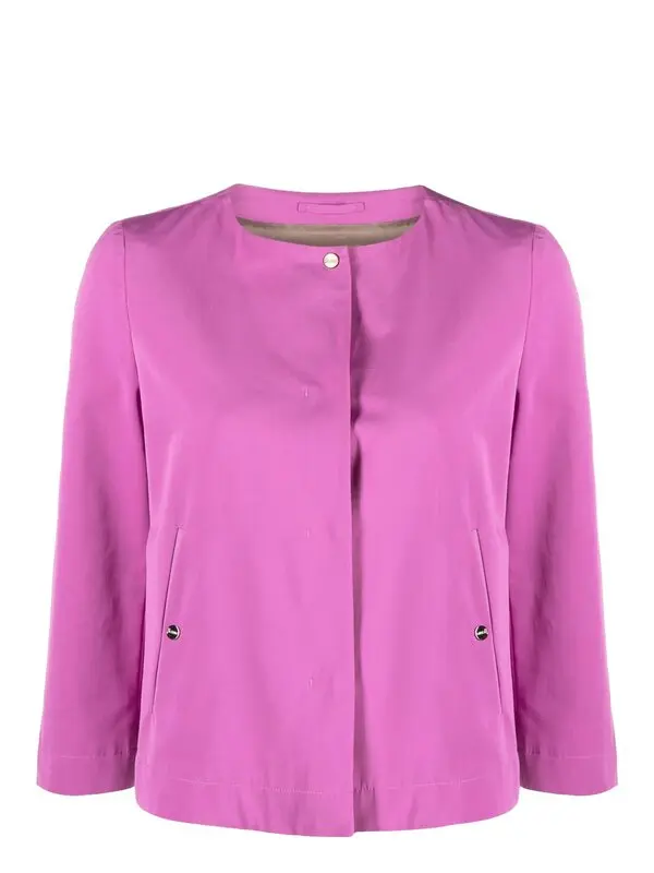 Herno Collarless Cropped-sleeve Jacket - Pink