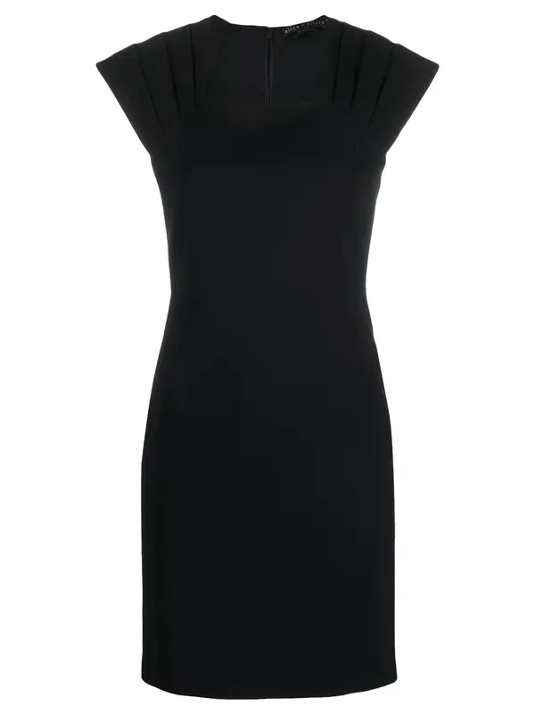 Alice + Olivia Square-neck Mini Dress - Black