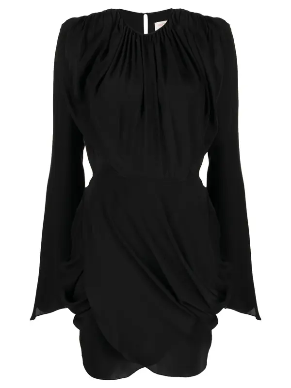 Matériel Wraparound Silk Dress - Black