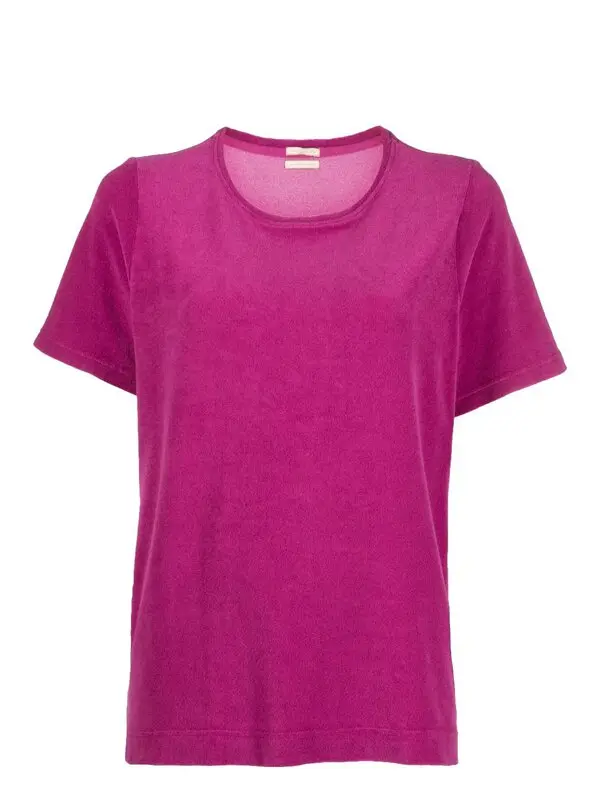 Massimo Alba Crew-neck Cotton Blend T-shirt - Pink