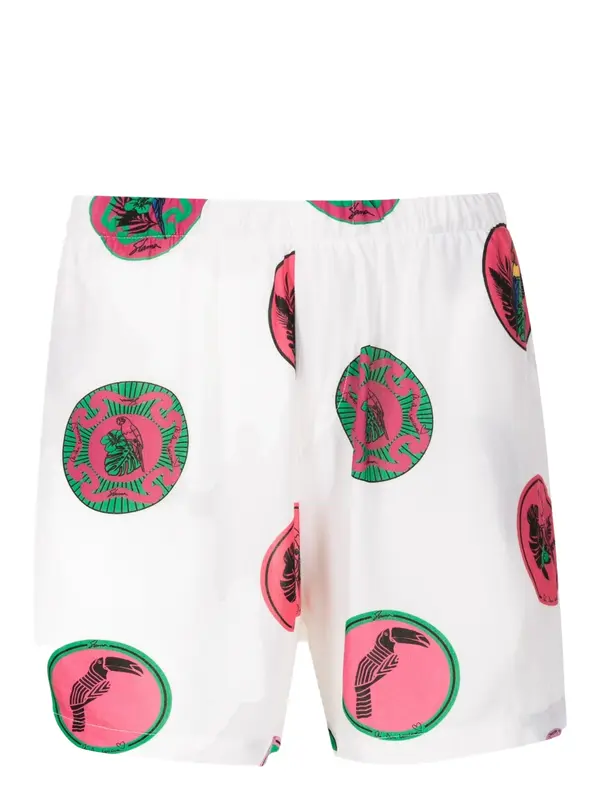 AMIR SLAMA Graphic-print Shorts - White