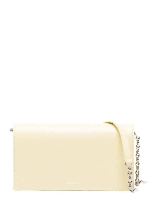 JIL SANDER Leather Crossbody Bag With Engraved Logo - Yellow