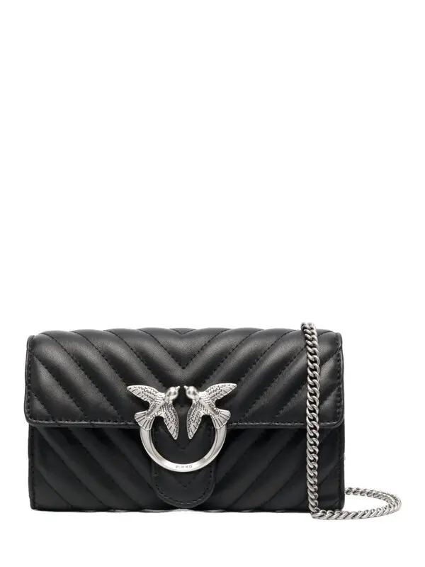 Pinko Love One Quilted Wallet-on-chain - Black
