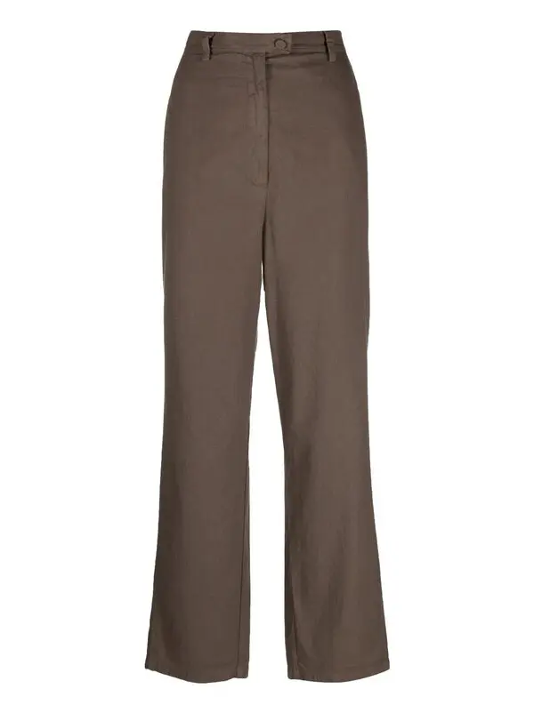 Kristensen Du Nord Off-centre Button-fastening Trousers - Brown