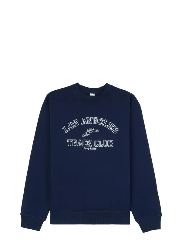 SPORTY & RICH Track Club Crewneck Sweatshirt - Blue