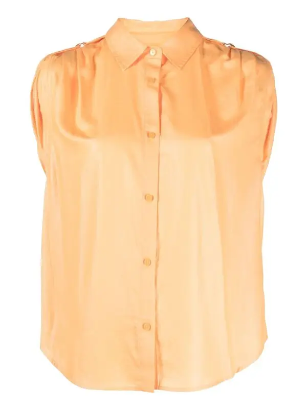 Dkny Roll-tab Blouse - Orange