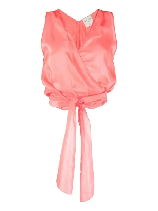 FORTE_FORTE Sleeveless Wrap Blouse - Pink