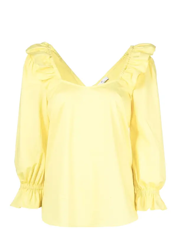Paul Smith Ruffle-trim Cotton Blouse - Yellow