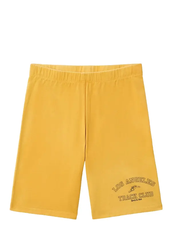 SPORTY & RICH Track Club Cotton Shorts - Yellow