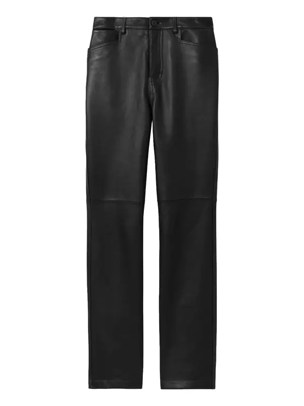 Proenza Schouler White Label Leather Straight-leg Trousers - Black