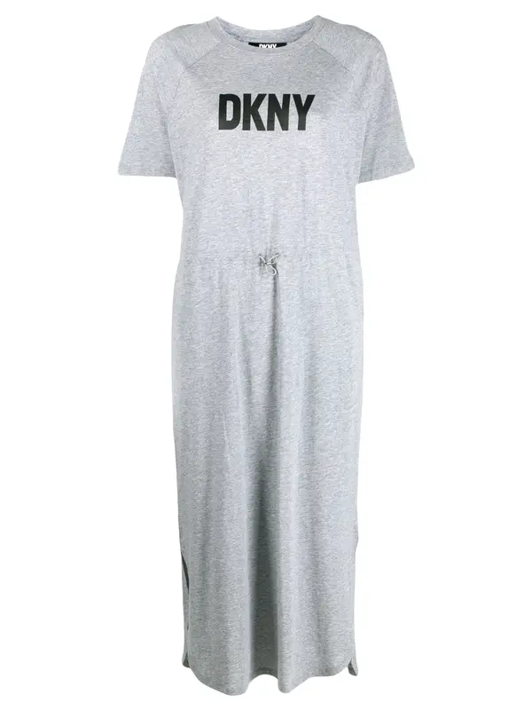 Dkny Logo-print T-shirt Dress - Grey