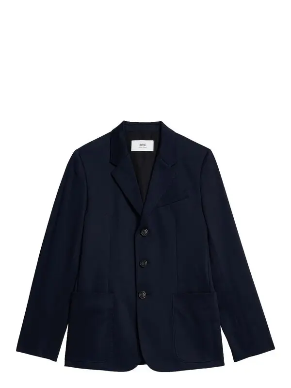 Ami Single-breasted Cotton Blazer - Blue