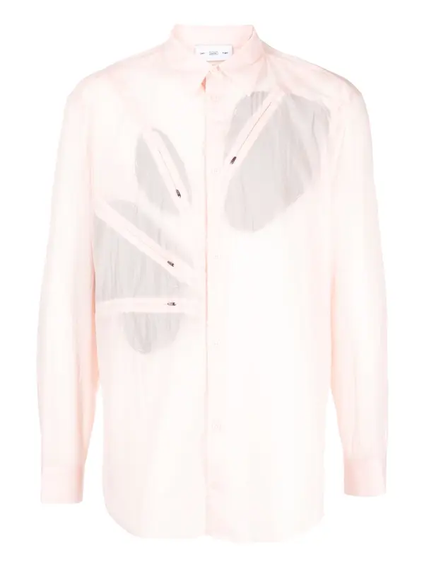 POST ARCHIVE FACTION Shirt With Decorative-zip Detailing - Pink