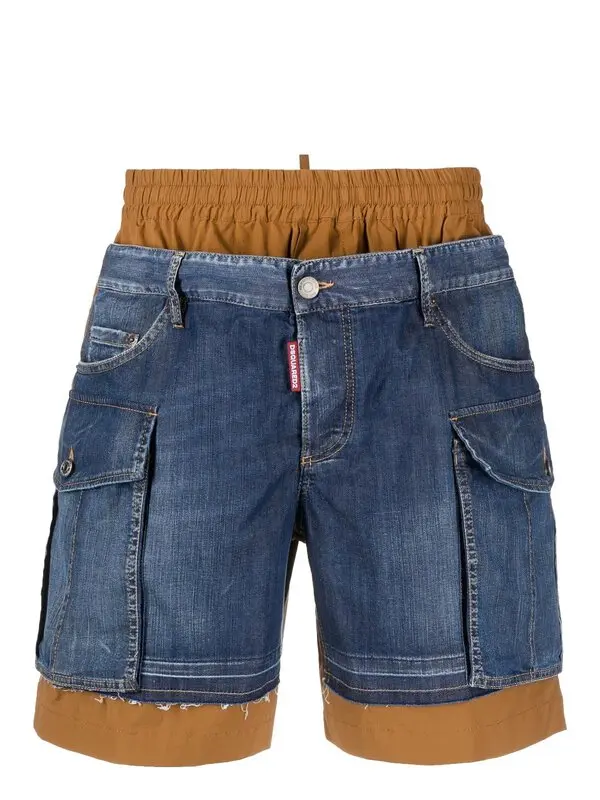 Dsquared2 Layered Denim Shorts - Brown