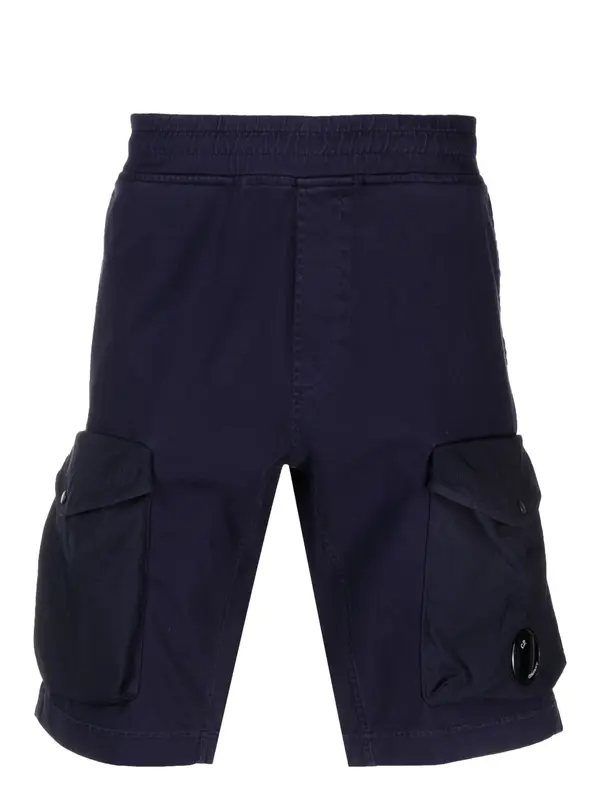 C.P. COMPANY Lens-detail Cotton Cargo Shorts - Blue