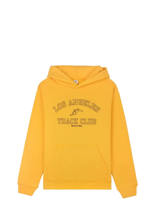 SPORTY & RICH Track Club Logo-print Hoodie - Yellow