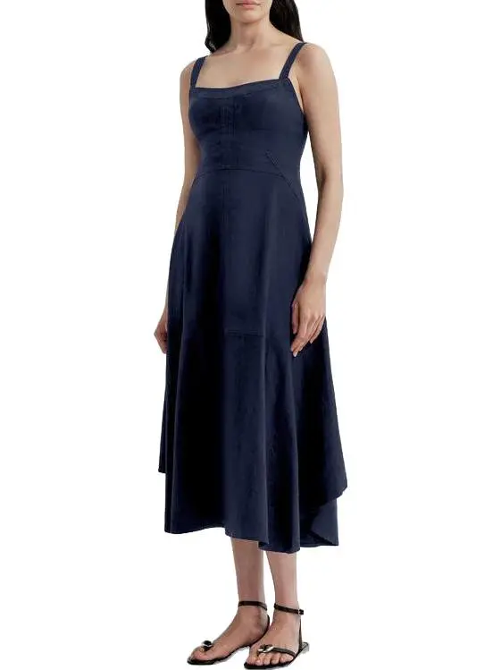 A.L.C. Harlow Linen Blend Dress - Navy