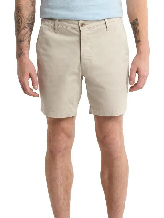 Ag Cipher 7-inch Chino Shorts - White Sesame