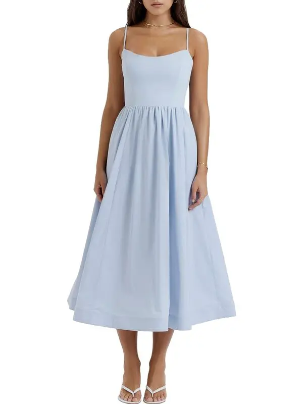 House Of Cb Lolita Corset Fit & Flare Dress - Soft Blue